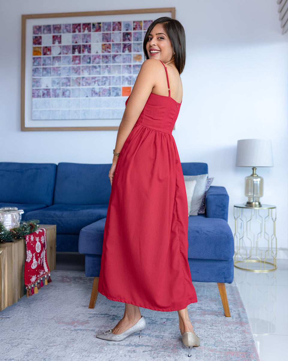 Daphny Midi Dress - Red – JoeY Clothing